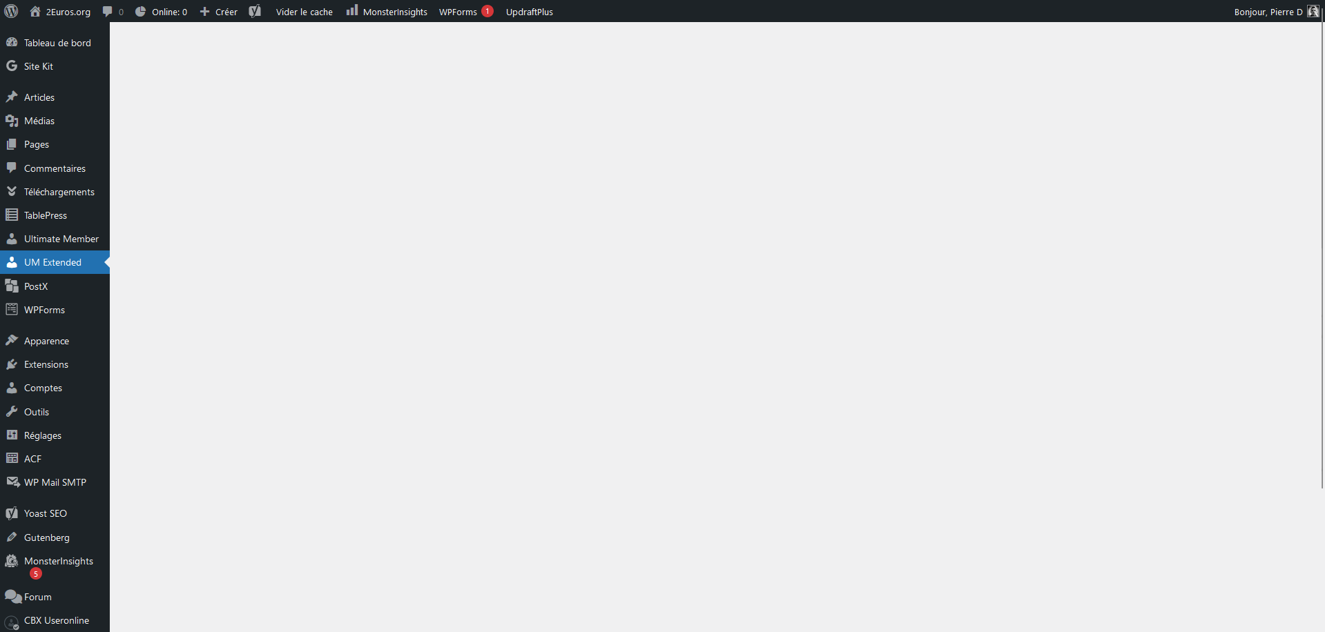 UM Extended : blank page after installation | WordPress.org